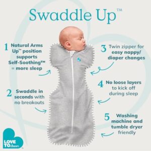 Love to Dream Swaddle UP, Baby Sleep Sack, Self-Soothing Swaddles for Newborns, Get Longer Sleep, Snug Fit Helps Calm Startle Reflex, New Born Essentials for Baby, 13-19 lbs, Dreamer