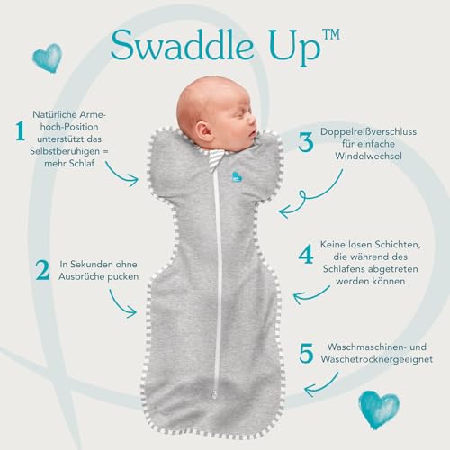 Love to Dream Swaddle UP, Baby Sleep Sack, Self-Soothing Swaddles for Newborns, Improves Sleep, Snug Fit Helps Calm Startle Reflex, New Born Essentials for Baby, 13-19 lbs, Pink