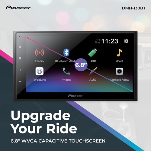 PIONEER 6.8” DMH-130BT Digital Media Receiver - Touchscreen, Bluetooth, Amazon Alexa, Rear Camera Capable