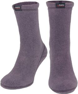 cheshkit soft thermal boot liner socks - outdoor sport - polartec fleece winter socks (1 pair pack, medium, dark grape)