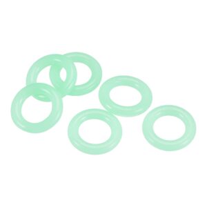 meccanixity tent stakes silicone o-rings glow in the dark 15mm od 3mm width, fluorescent camping tents nail accessory, green pack of 20