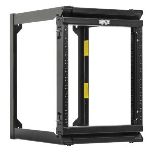 tripp lite 12u wall-mount open frame server rack enclosure, 2-post, hinged front, heavy-duty steel, 12-24 threaded & numbered mounting holes, 5-year warranty (srwo12us2)