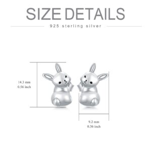 PELOVNY Rabbit Stud Earrings Sterling Silver Hypoallergenic Easter Bunny Earrings Jewelry Gifts for Women Teen