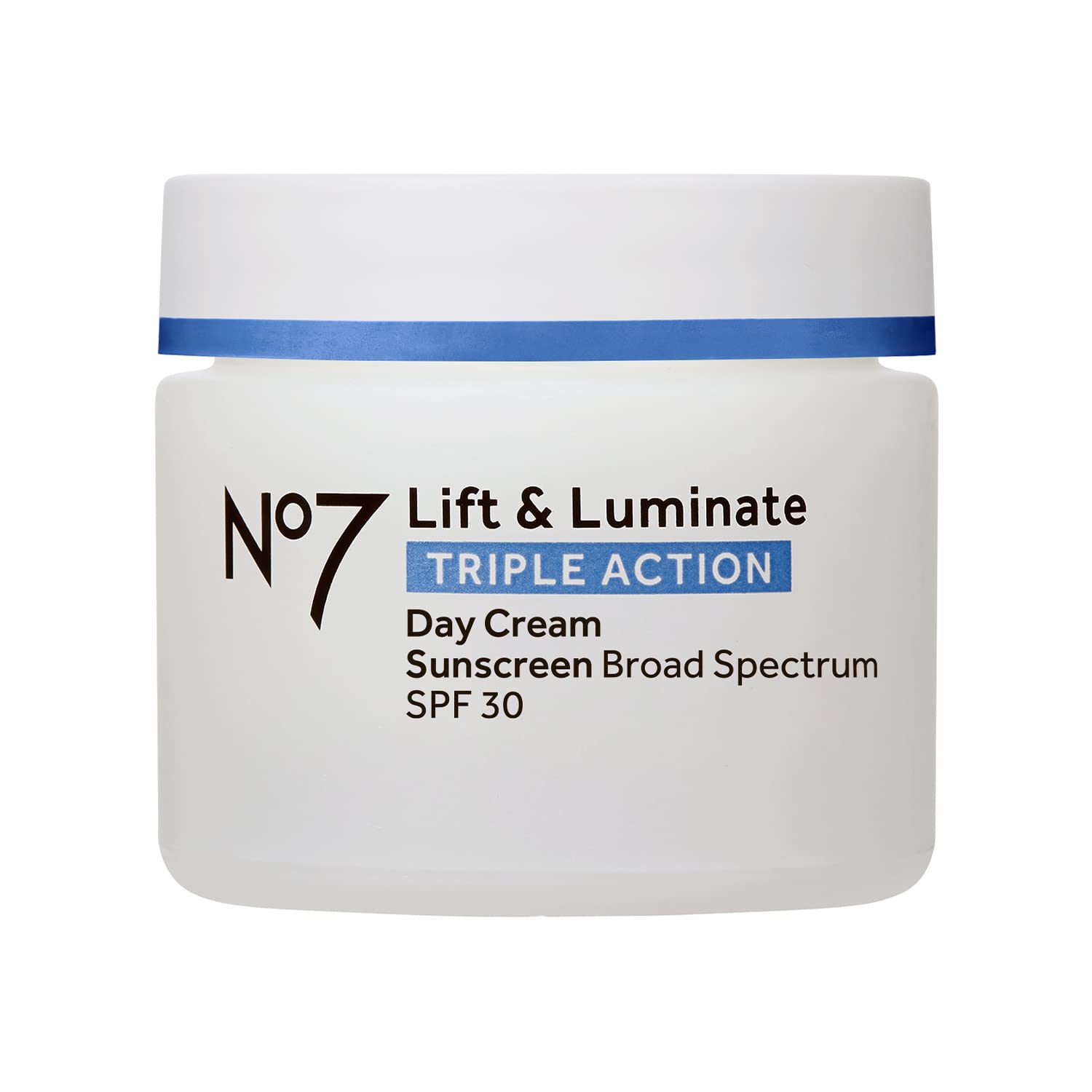 No7 Lift & Luminate Triple Action Day Cream - Anti-Aging Face Cream SPF 30, Hyaluronic Acid & Vitamin C - Visibly Firms Skin for Healthy Looking Radiance - Suitable for Sensitive Skin (1.69 Fl Oz)