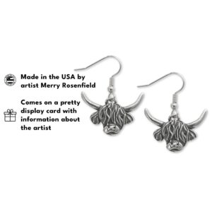 The Magic Zoo Pewter Highland Cow Earrings - Handcrafted Highland Cow Jewelry for Women- Highlander Cow Earrings