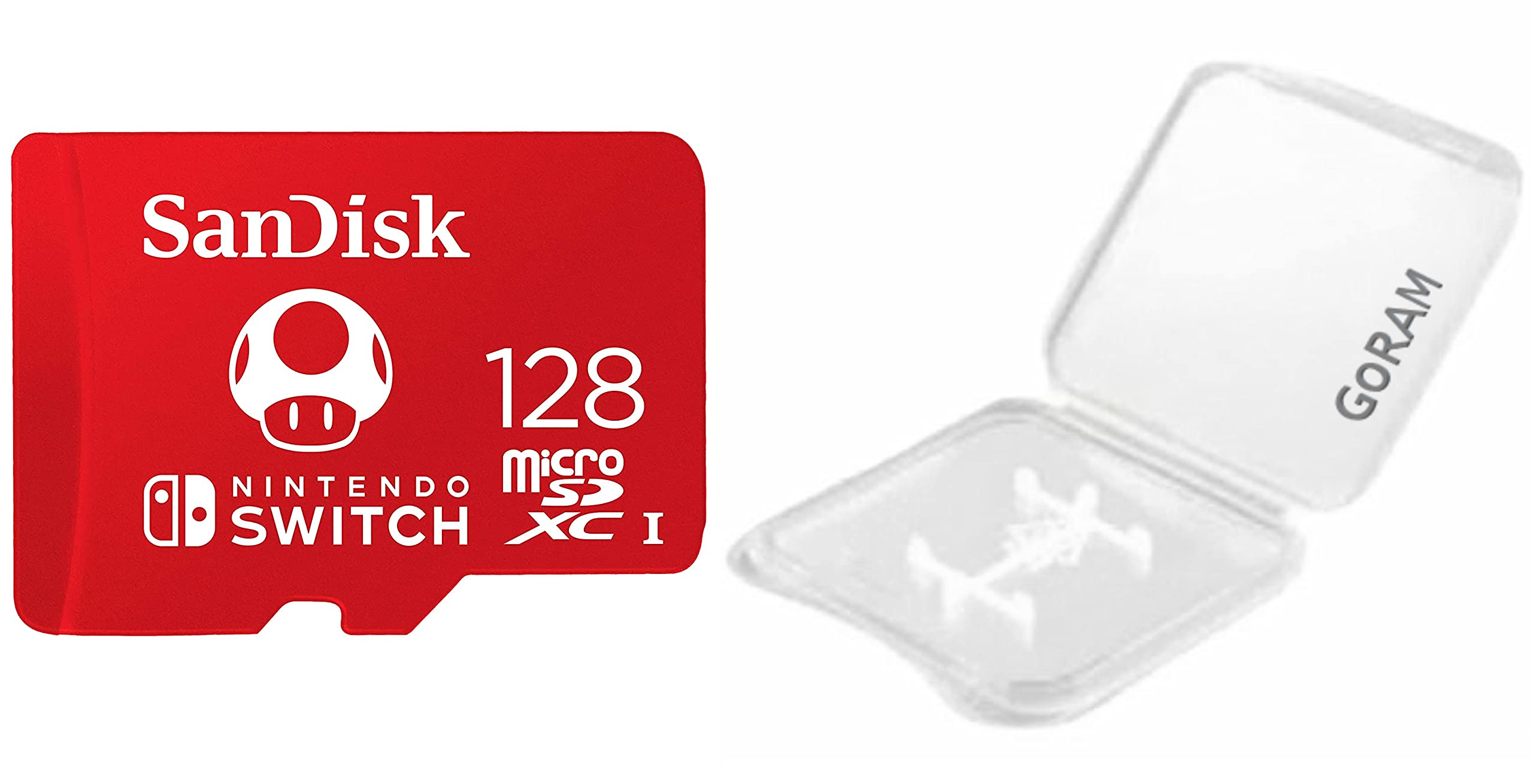 (1 Pack) SanDisk 128GB MicroSD Nintendo Switch MicroSDHC Memory Card for Switch & Switch Lite SDSQXAO-128G Bundle with (1) GoRAM Plastic Case