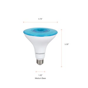 Sylvania LED Flood PAR38 Blue Light Bulb, Efficient 9W, Non-Dimmable, 5 Year, E26 Medium Base - 1 Pack (40830)