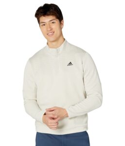 adidas men's standard colorblock dwr quarter zip pullover, clear brown, 2x-large