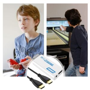 YAFIYGI Wii Hdmi Converter Adapter Connect 1080p 720p Output Video 3.5mm Audio Compatible with Nintendo Wii Wii U HDTV Monitor Supports All Wii Display Modes