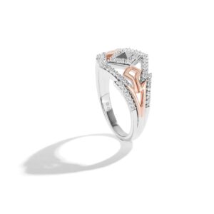 Jewelili Star Wars™ Fine Jewelry Ahsoka Tano™ Women's Ring 1/4 Ct.Tw. Diamonds, Sterling Silver and 10K Rose Gold