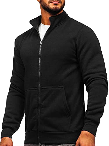 Men's Full Zip Up Active Track Jacket Zipper Mock Neck Sweatshirts Casual Long Sleeve Top with Pocket