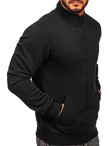 Men's Full Zip Up Active Track Jacket Zipper Mock Neck Sweatshirts Casual Long Sleeve Top with Pocket