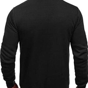 Men's Full Zip Up Active Track Jacket Zipper Mock Neck Sweatshirts Casual Long Sleeve Top with Pocket