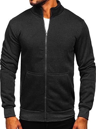 Men's Full Zip Up Active Track Jacket Zipper Mock Neck Sweatshirts Casual Long Sleeve Top with Pocket