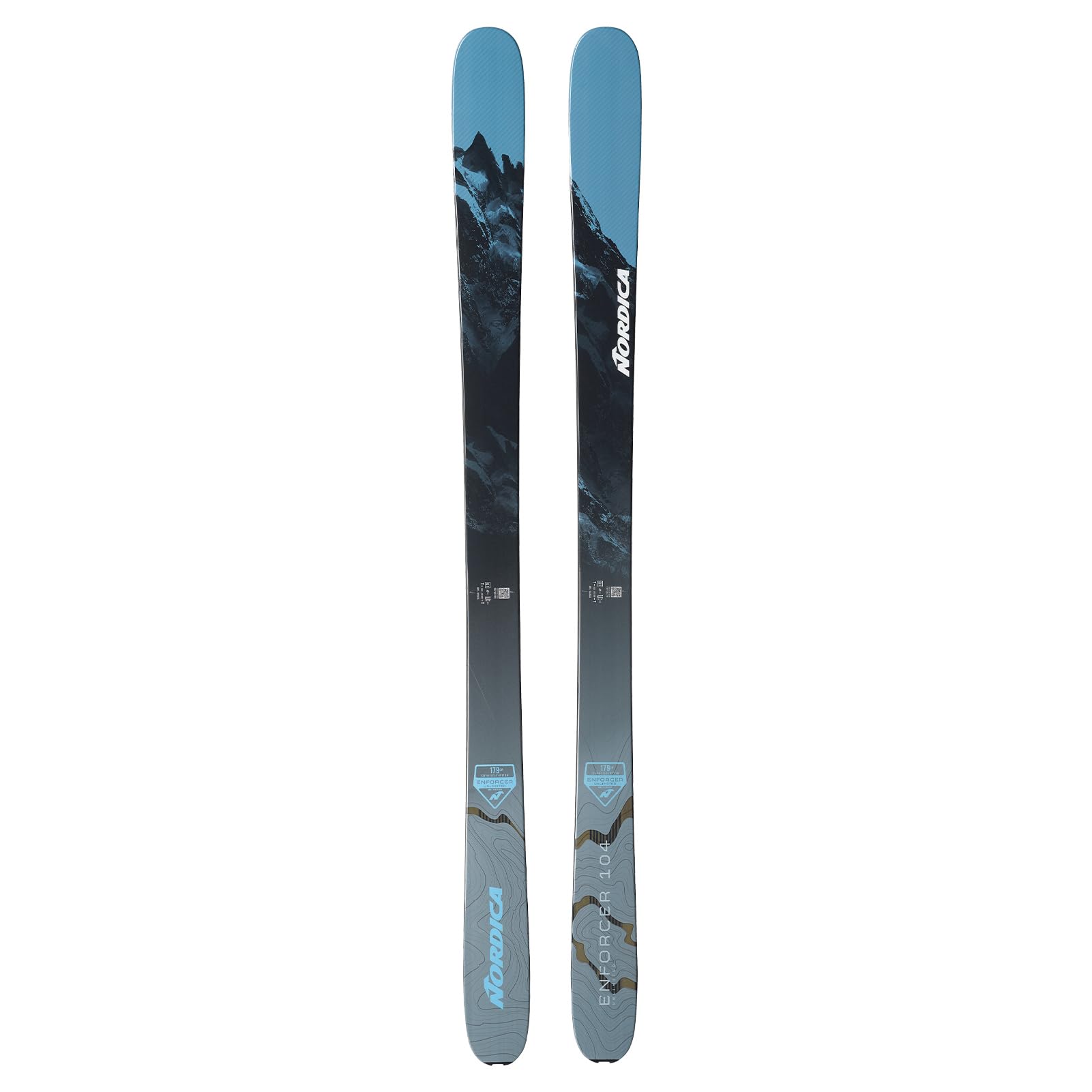 Nordica Men's Enforcer 104 Unlimited All-Mountain Touring Skis | High-Performance Fast Stable Durable Lightweight Rocker Skis, Blue/Gray, Size: 186