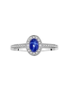 rylos rings for women sterling silver halo of diamond birthstone ring 6x4mm gemstone exotic blue star sapphire jewelry size 8