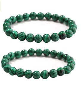 colorful bling natural malachite bracelet set, handmade gemstone beaded stretch bracelets for women men yoga bracelet natural stone crystal beads bracelets