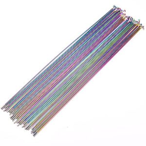 chensong spokes nipples bicycle spoke wire vacuum pating rainbow 26 27.5 29 inch mountain/road bike stainless steel 14g 259/261/271/273/291/293mm cycling spokes (color : 263mm)