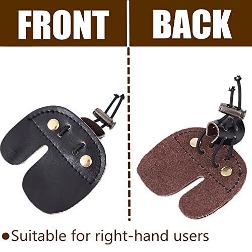 Huntingdoor Archery Armguard Finger Tab Set Arm Guards Leather Finger Guard Protective Gear for Recurve Bow and Longbow Hunting Shooting Right Hand