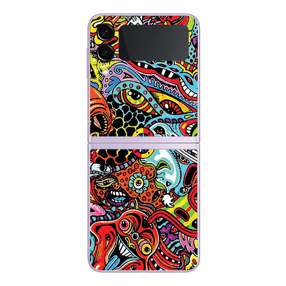 MIGHTY SKINS Compatible with Samsung Galaxy Z Flip 3 - Acid Trippy | Protective, Durable, and Unique Vinyl Decal wrap Cover | Easy to Apply, Remove, and Change Styles | Made in The USA