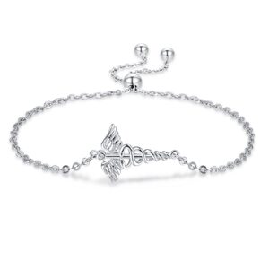 palpitate nurse bracelets for women sterling silver nurse gifts nurse jewelry nurse graduation nurses week gifts angel wings rn grad registered