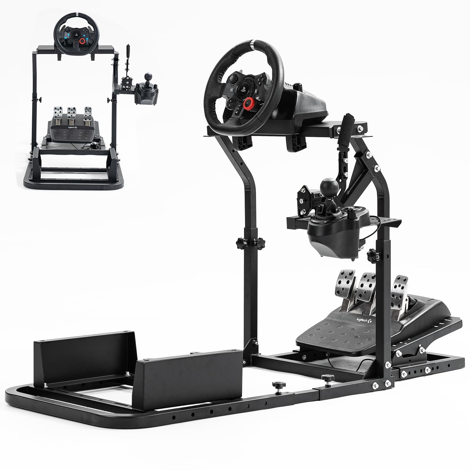 Anman G29 Universal Large Racing Simulator Cockpit Fit for Logitech G920 G923,Thrustmaster T300 T300RS TMX T150 Full Upgrade Steering Wheel,Pedaland Gear Shift Lever,Wheel Shifter Pedals NOT Included