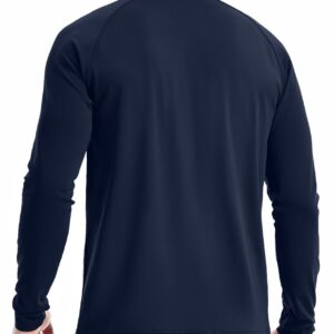 Mens 1/4 Zip Pullover Running Moisture Wicking(Midnight Navy,M)