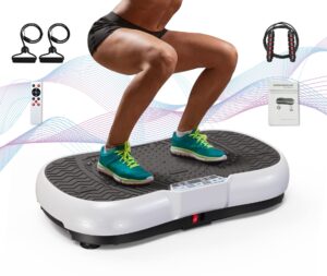 vibration plate exercise machine with bluetooth speaker, 10 modes whole body shape vibration platform machine with jump rope for weight loss fitness, 99 levels home gym equipment workout machine