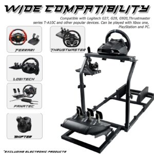 Anman G29 Universal Large Racing Simulator Cockpit Fit for Logitech G920 G923,Thrustmaster T300 T300RS TMX T150 Full Upgrade Steering Wheel,Pedaland Gear Shift Lever,Wheel Shifter Pedals NOT Included