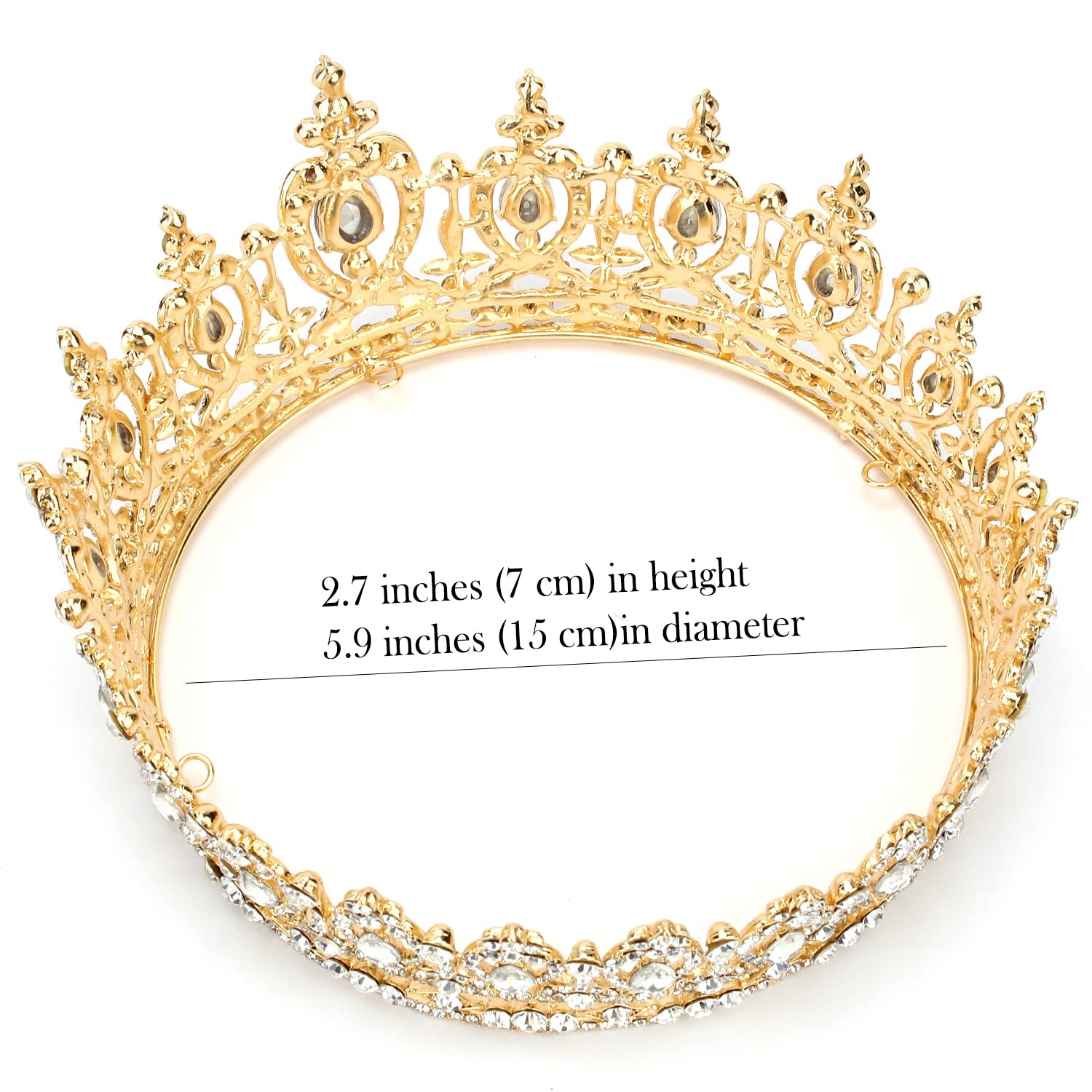 COCIDE Queen Crown for Women Crystal Tiara and Crown for Girl Rhinestones Hair Accessories for Wedding Bride Birthday Party Prom Bridal Bridesmaid (Gold)