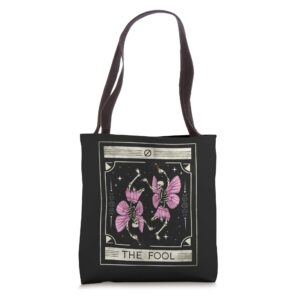 fairycore aesthetic fairy skeleton tarot card the fool tote bag