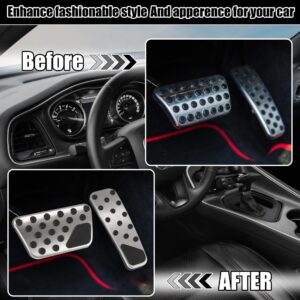 X AUTOHAUX Brake Pedal Pad Gas Accelerator Pedal Cover Set Replace for Dodge Challenger 2009-2018 Charger 2009-2019 for Chrysler 300 2009-2019