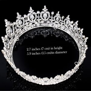 COCIDE Queen Crown for Women Crystal Tiara and Crown for Girl Rhinestones Hair Accessories for Wedding Bride Birthday Party Prom Bridal Bridesmaid (Silver)