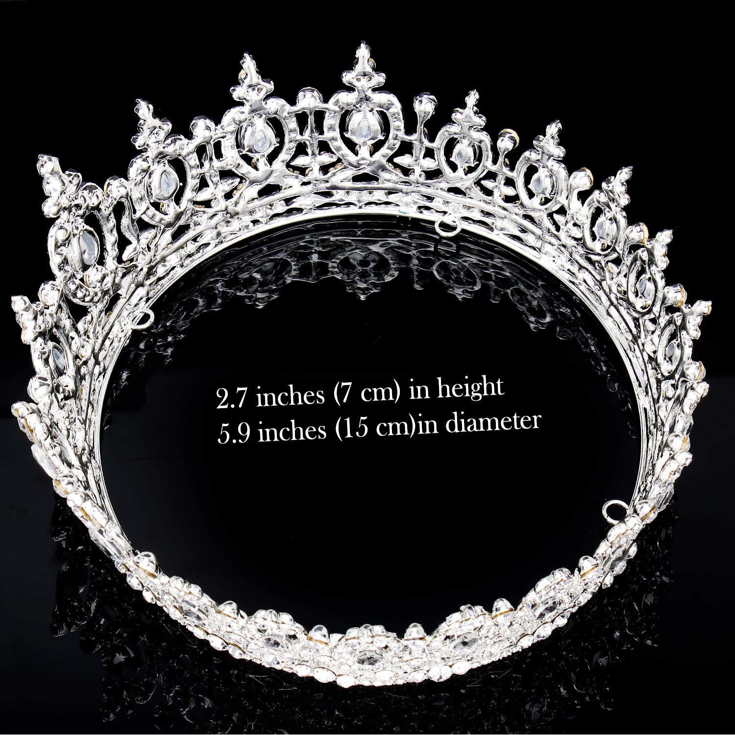 COCIDE Queen Crown for Women Crystal Tiara and Crown for Girl Rhinestones Hair Accessories for Wedding Bride Birthday Party Prom Bridal Bridesmaid (Silver)