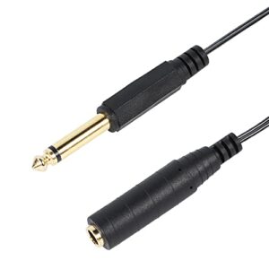 CERRXIAN 6.35mm Guitar Instrument Cable, Gold Plated 6.35mm 1/4 inch TS Mono Male to Female Audio Coiled Extension Cord for Electric Guitar, Bass, Amp, Mixing Desks(6.35m-6.35f)