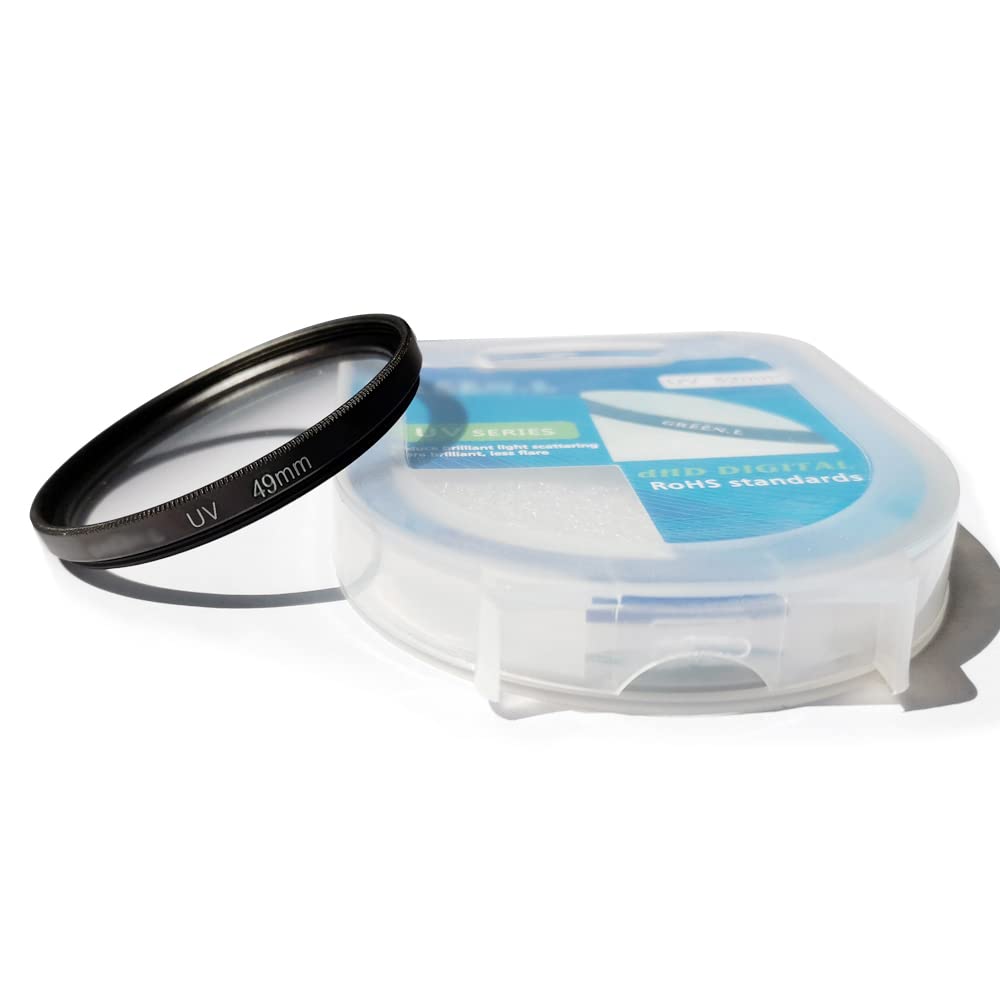 49mm Multi-Coated UV Protective Filter & 49mm Lens Cap Compatible for Canon M50II M100 M6 with EF-M 15-45mm Lens.(1+1 Pack)