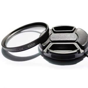 49mm Multi-Coated UV Protective Filter & 49mm Lens Cap Compatible for Canon M50II M100 M6 with EF-M 15-45mm Lens.(1+1 Pack)