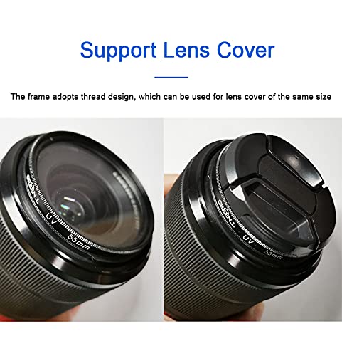 49mm Multi-Coated UV Protective Filter & 49mm Lens Cap Compatible for Canon M50II M100 M6 with EF-M 15-45mm Lens.(1+1 Pack)