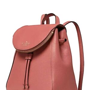 Kate Spade Leila Medium Flap Pebbled Leather Backpack (Pomegranate)