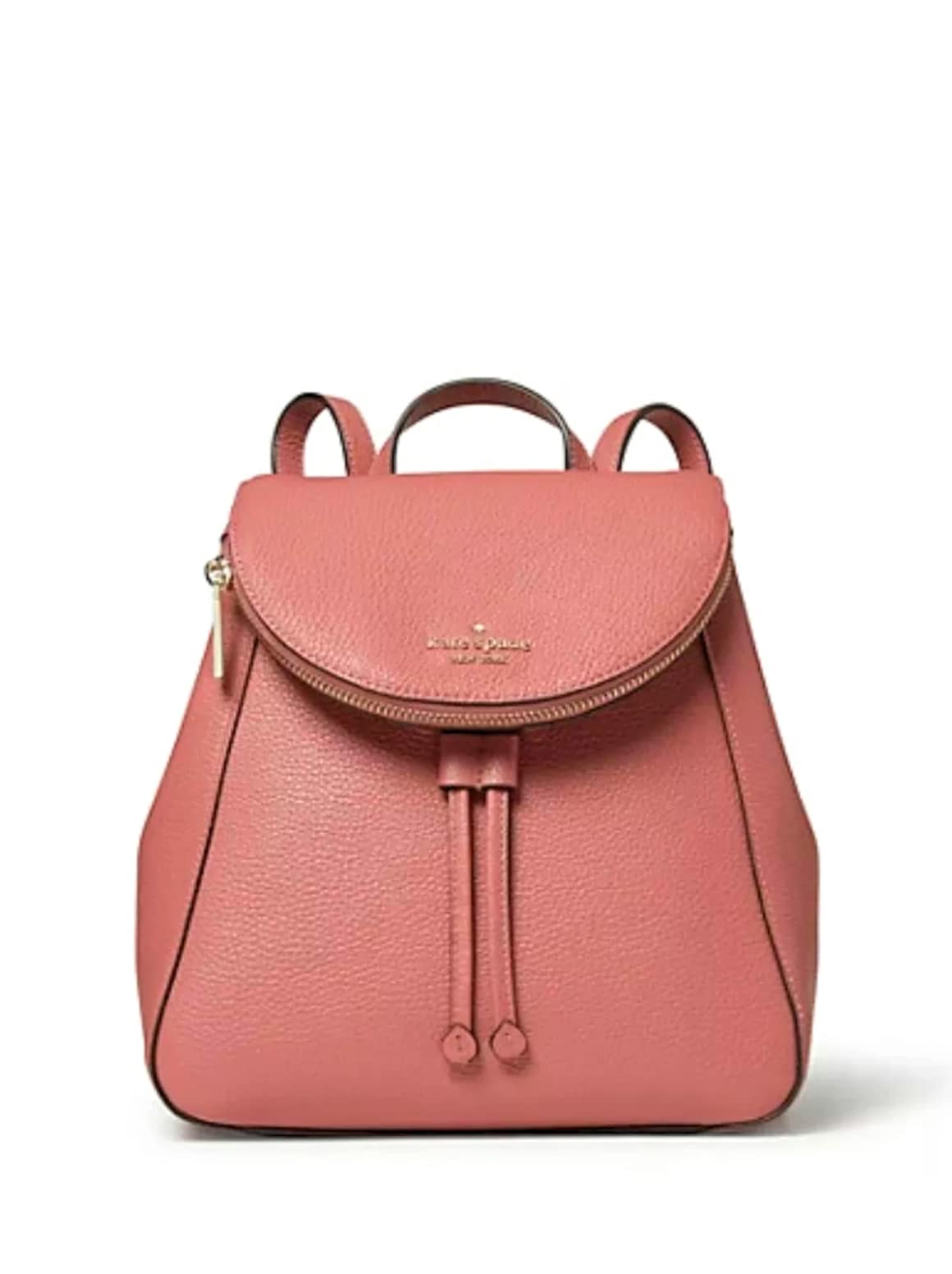 Kate Spade Leila Medium Flap Pebbled Leather Backpack (Pomegranate)