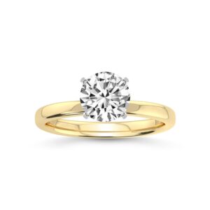 Friendly Diamonds 1 CT TW | IGI Certified Round Shape Lab Grown Diamond Engagement Ring | In 14K Or 18K in White, Yellow Or Rose Gold | Four Prong Solitaire Lab Diamond Ring | FG-VS1-VS2 Quality