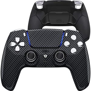 hexgaming rival controller 2 remap paddles & interchangeable thumbsticks & fast shot compatible with ps5 controller customized game controller pc wireless fps gamepad - carbon fiber