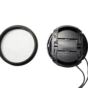 49mm Multi-Coated UV Protective Filter & 49mm Lens Cap Compatible for Canon M50II M100 M6 with EF-M 15-45mm Lens.(1+1 Pack)