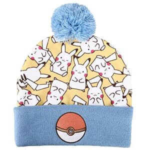 bioworld pokemon pikachu aop knit cap yellow