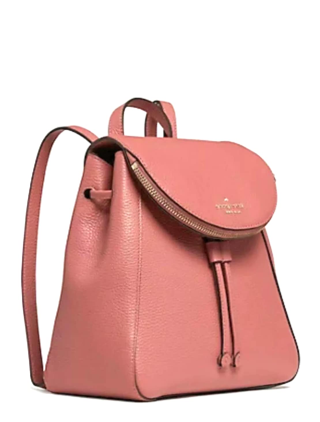 Kate Spade Leila Medium Flap Pebbled Leather Backpack (Pomegranate)