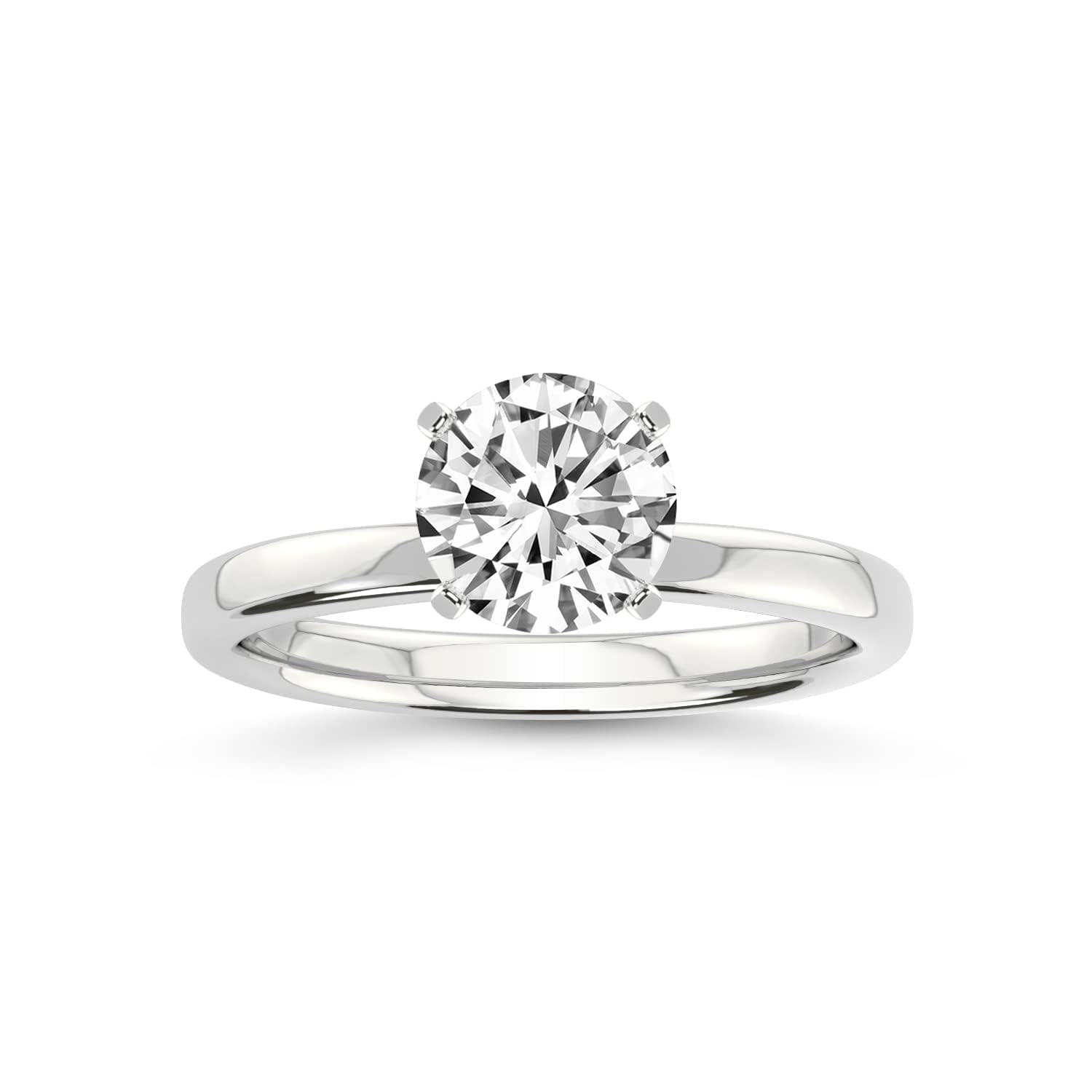 Friendly Diamonds 1 CT TW | IGI Certified Round Shape Lab Grown Diamond Engagement Ring | In 14K Or 18K in White, Yellow Or Rose Gold | Four Prong Solitaire Lab Diamond Ring | FG-VS1-VS2 Quality