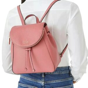 Kate Spade Leila Medium Flap Pebbled Leather Backpack (Pomegranate)