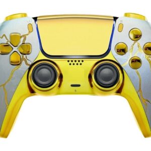 MODDEDZONE Wireless Controller for PS5 with Exclusive and Unique Designs Compatible with PlayStation 5 - The Ideal Christmas Gift for Gaming Enthusiasts - Expertly Crafted in USA Gold Thunder