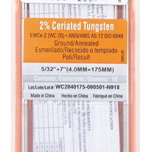 Tungsten Electrode, Ceriated, 5/32 in, PK10