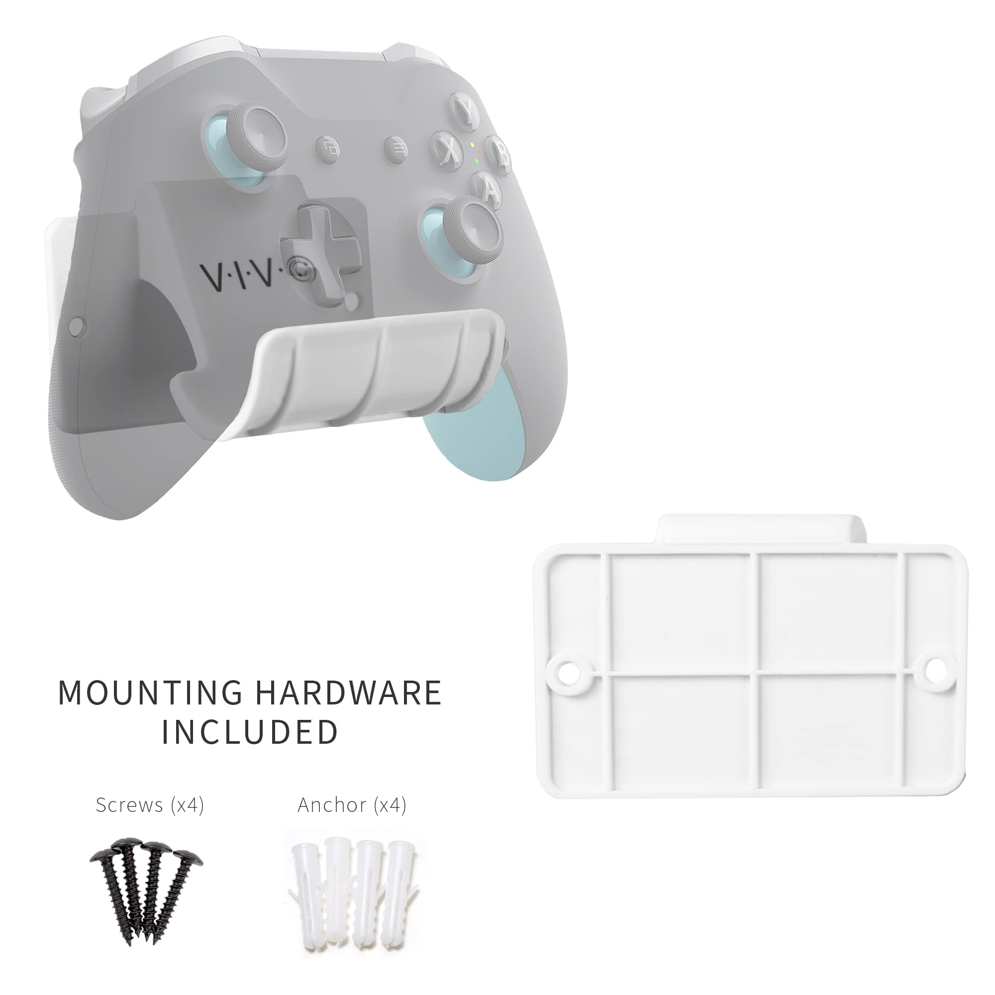 VIVO Universal Video Game Controller Wall Mount Holders, Compatible with PlayStation, Xbox, NVIDIA, Nintendo Switch Controllers, and More, 2-Pack, White, MOUNT-GM01CW